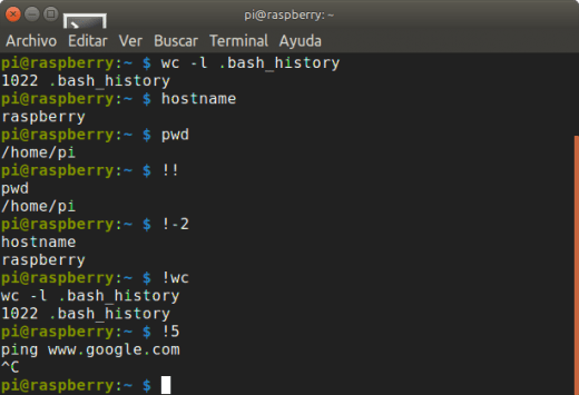 Historial de comandos en bash - Maker Space Zaragoza